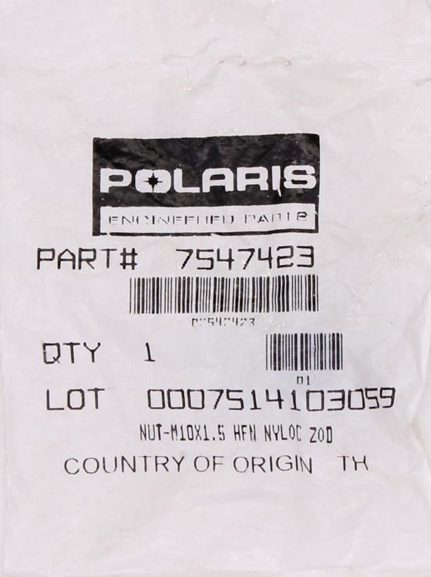 Genuine Polaris Nut -Part Number- 7547423 – Kiwi Sports, LLC