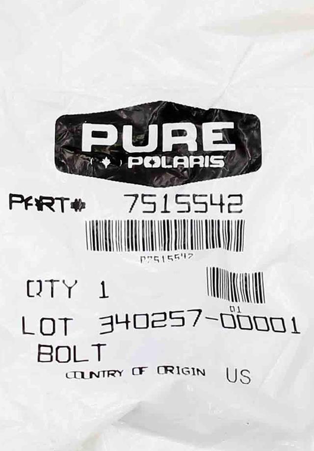 Genuine Polaris Bolt Part Number - 7515542 – Kiwi Sports, LLC