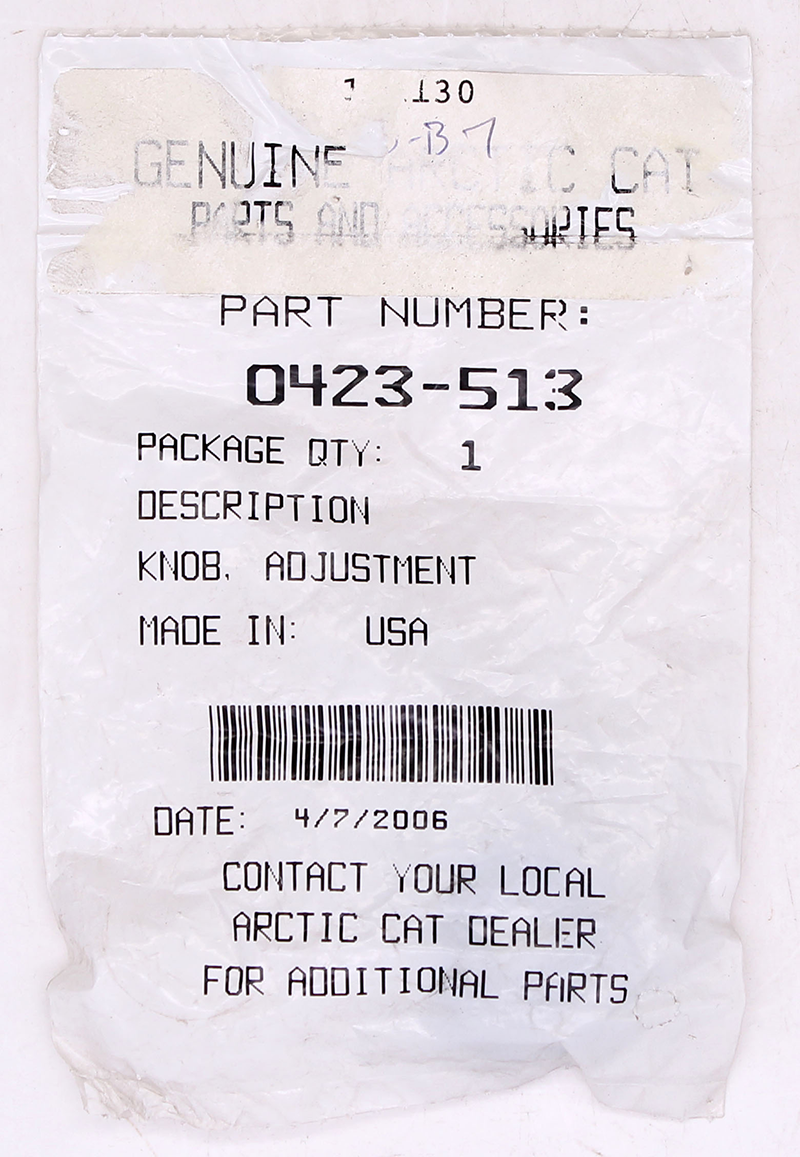 Genuine Arctic Cat Adjustment Knob Part Number - 0423-513 – Kiwi Sports ...