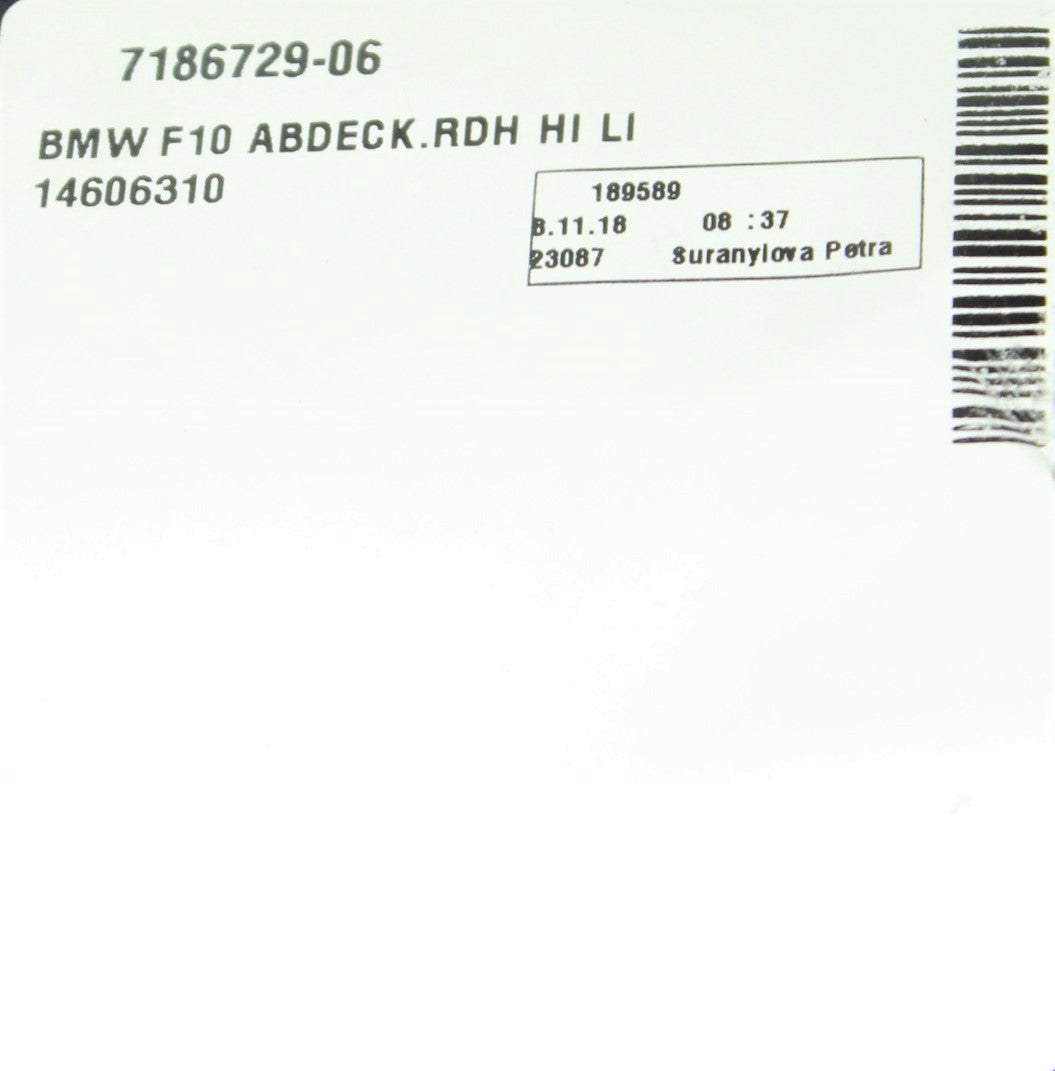 Rear Lh Wheel Housing Fender Liner Part Number - 51717186729 For BMW ...